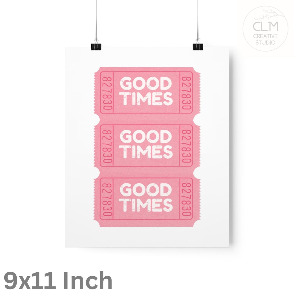 Good Times Ticket Print Pink Trendy Wall Art Retro Prints - Etsy