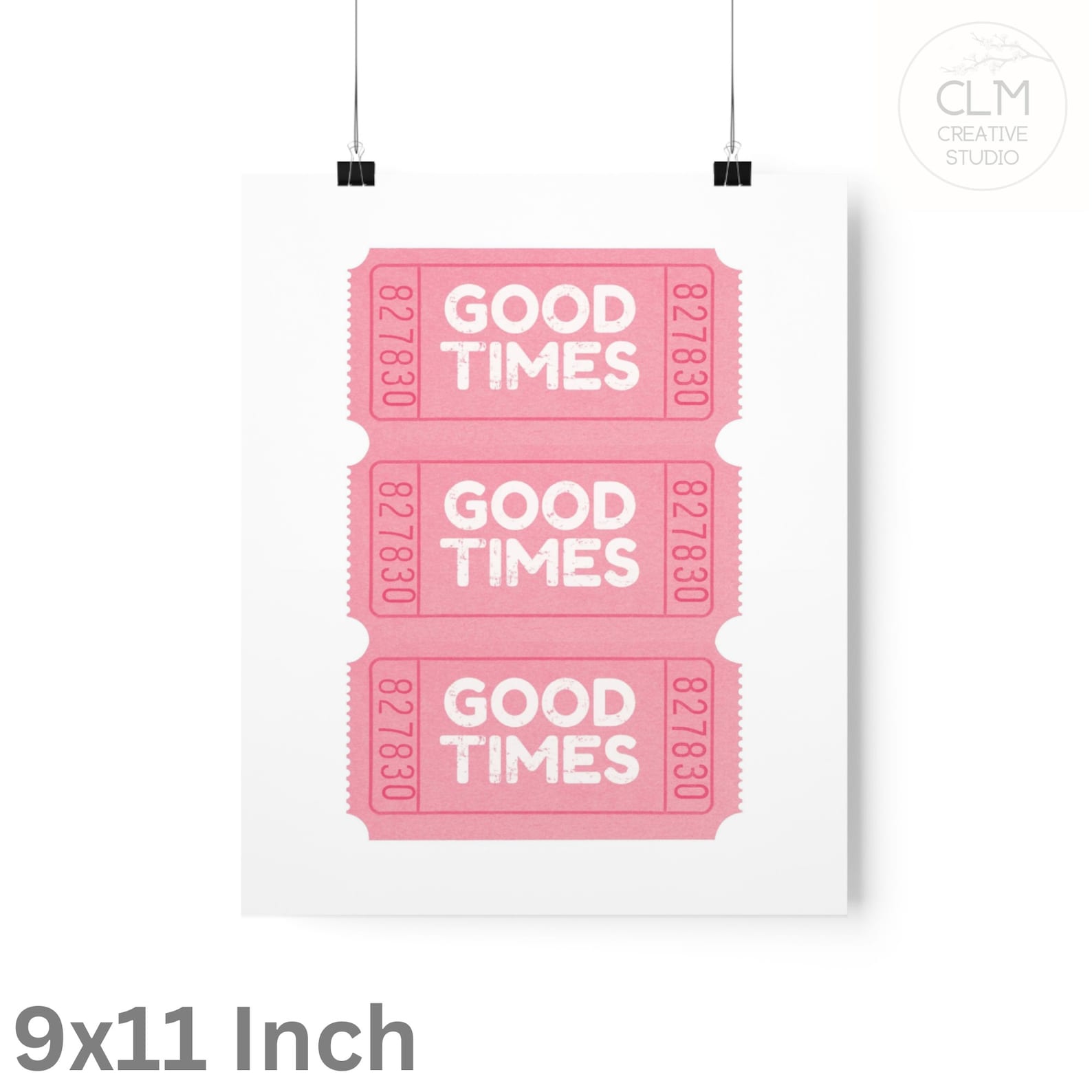 Good Times Ticket Print Pink Trendy Wall Art Retro Prints - Etsy