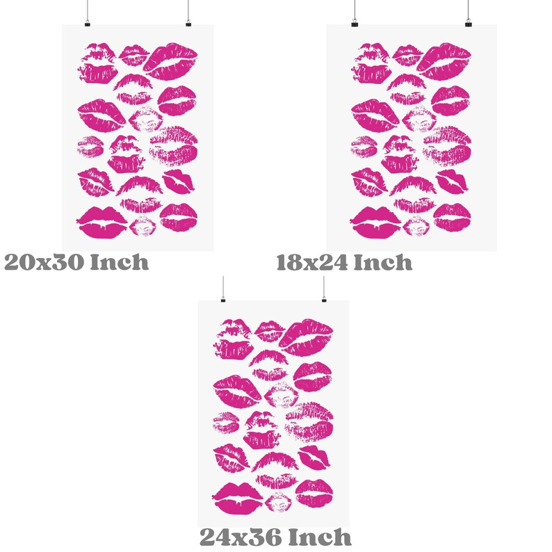 Hot Pink Kiss Mark Print, Kisses Aesthetic Shipped to You Poster ...