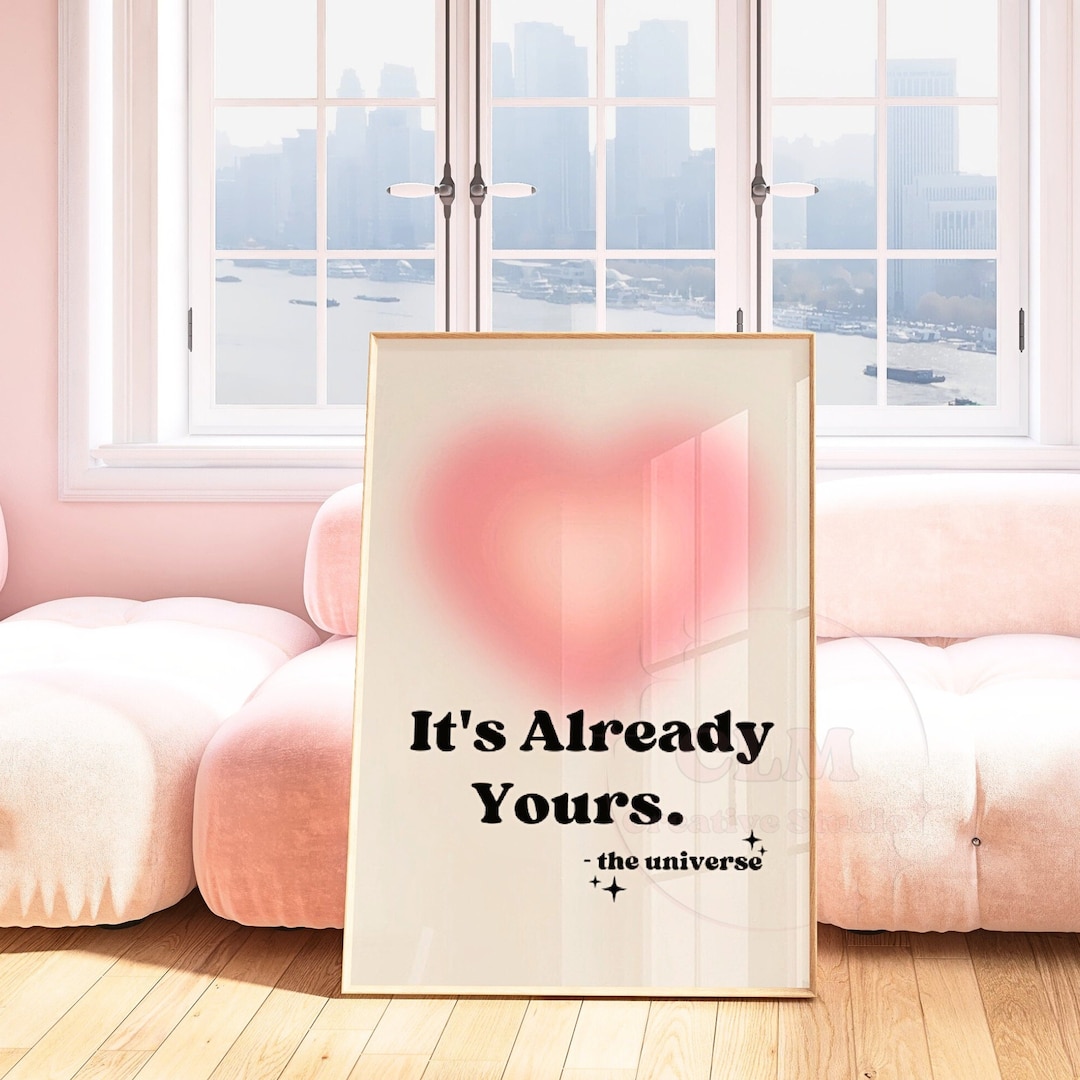 Its Already Yours Print, Peachy Orange Spiritual Aura Energy Poster ...