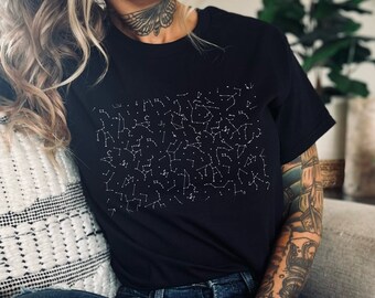 Astronomy Astrology Mythology Constellations Chart Tee Shirt - Etsy