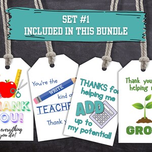Teacher Gift Tags Bundle of 12, Funny End of School Year Appreciation ...
