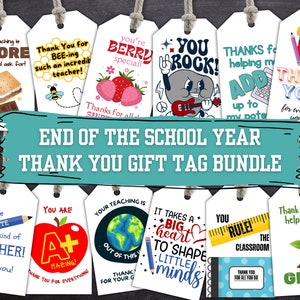 Teacher Gift Tags Bundle of 12, Funny End of School Year Appreciation ...