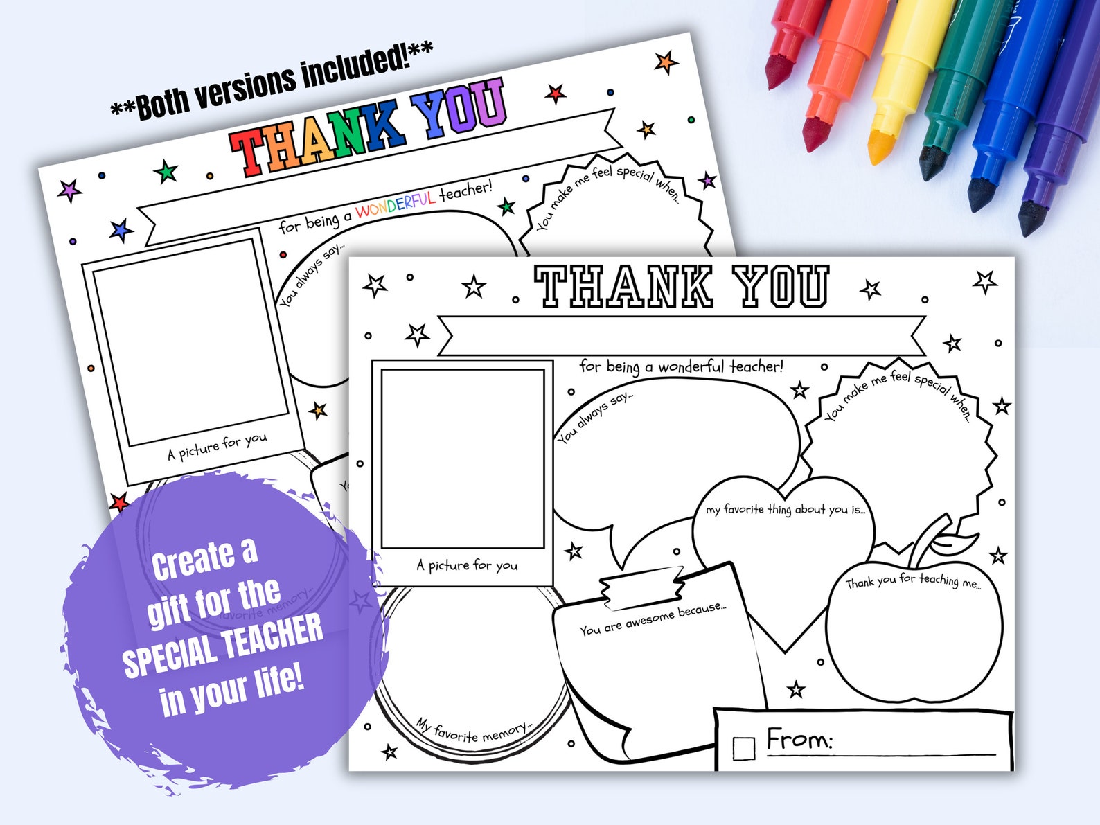 Thank You Teacher Coloring Page, End of Year Teacher Gift, Teacher ...