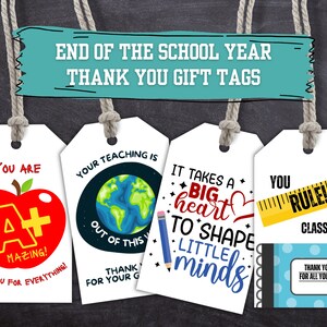 Teacher Gift Tags Set of 4, Funny End of School Year Appreciation Gift ...