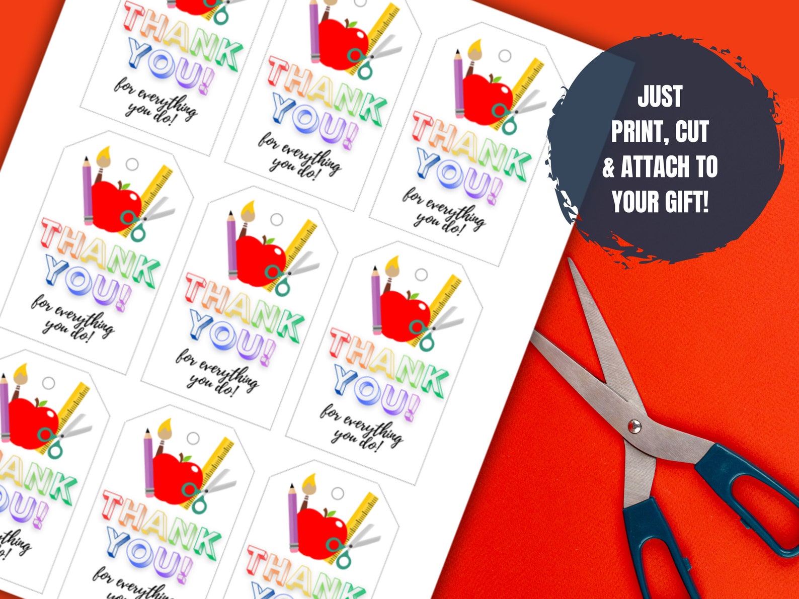 Teacher Gift Tags Bundle of 12, Funny End of School Year Appreciation ...