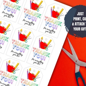 Teacher Gift Tags Bundle of 12, Funny End of School Year Appreciation ...