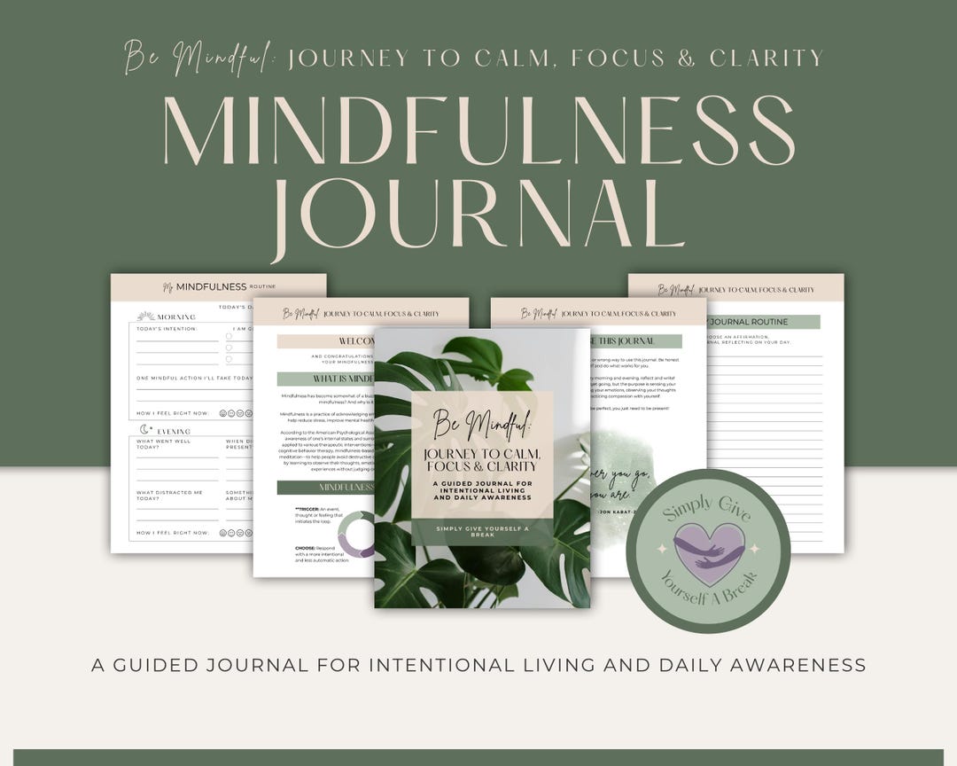 Be Mindful: Journey to Calm, Focus & Clarity. Mindfulness Journal - Etsy