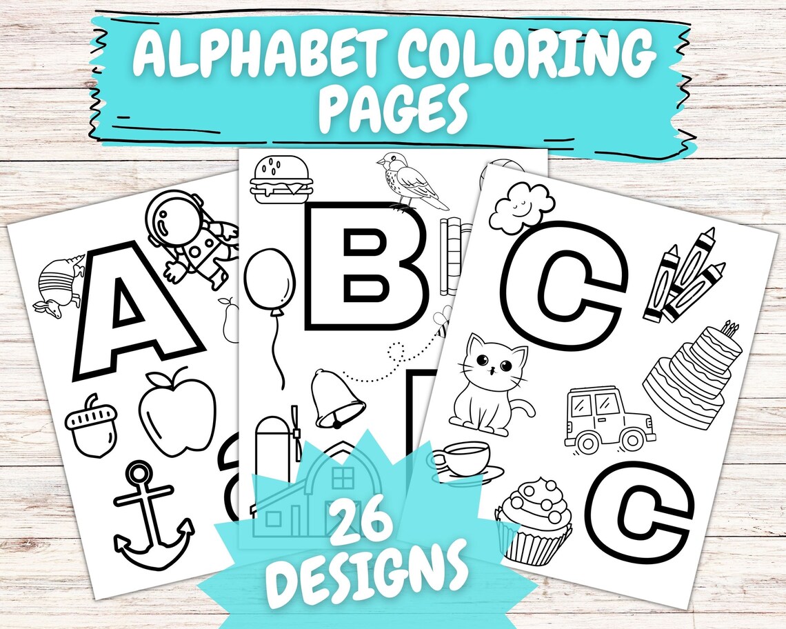 Alphabet Coloring Pages, Printable ABC Coloring Worksheets, 26 Alphabet ...