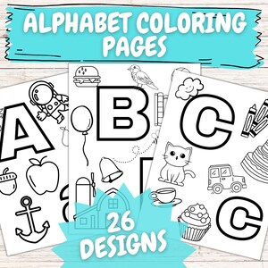 Alphabet Coloring Pages, Printable ABC Coloring Worksheets, 26 Alphabet ...