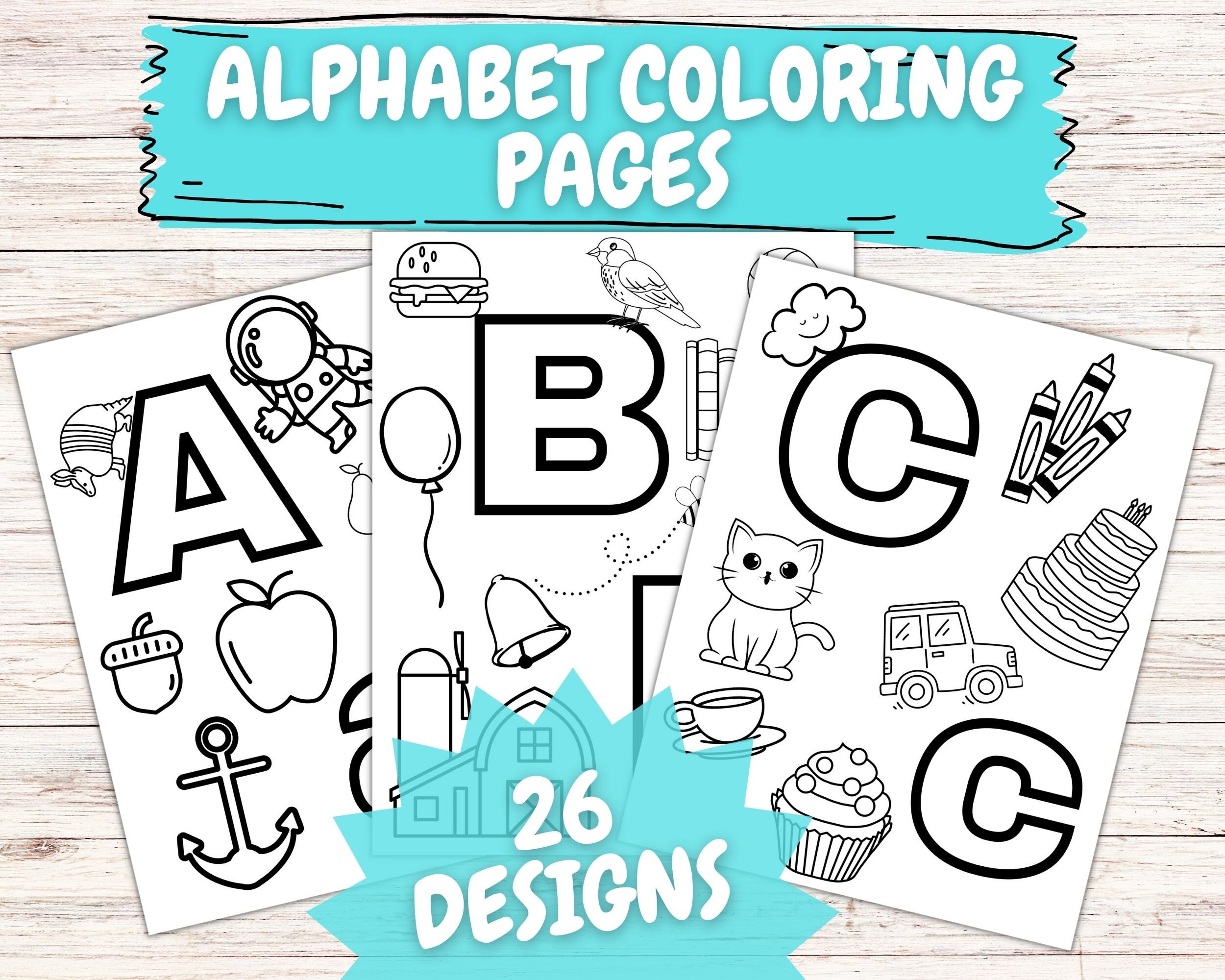 Alphabet Coloring Pages, Printable ABC Coloring Worksheets, 26 Alphabet ...