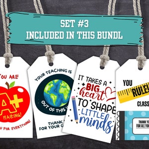 Teacher Gift Tags Bundle of 12, Funny End of School Year Appreciation ...