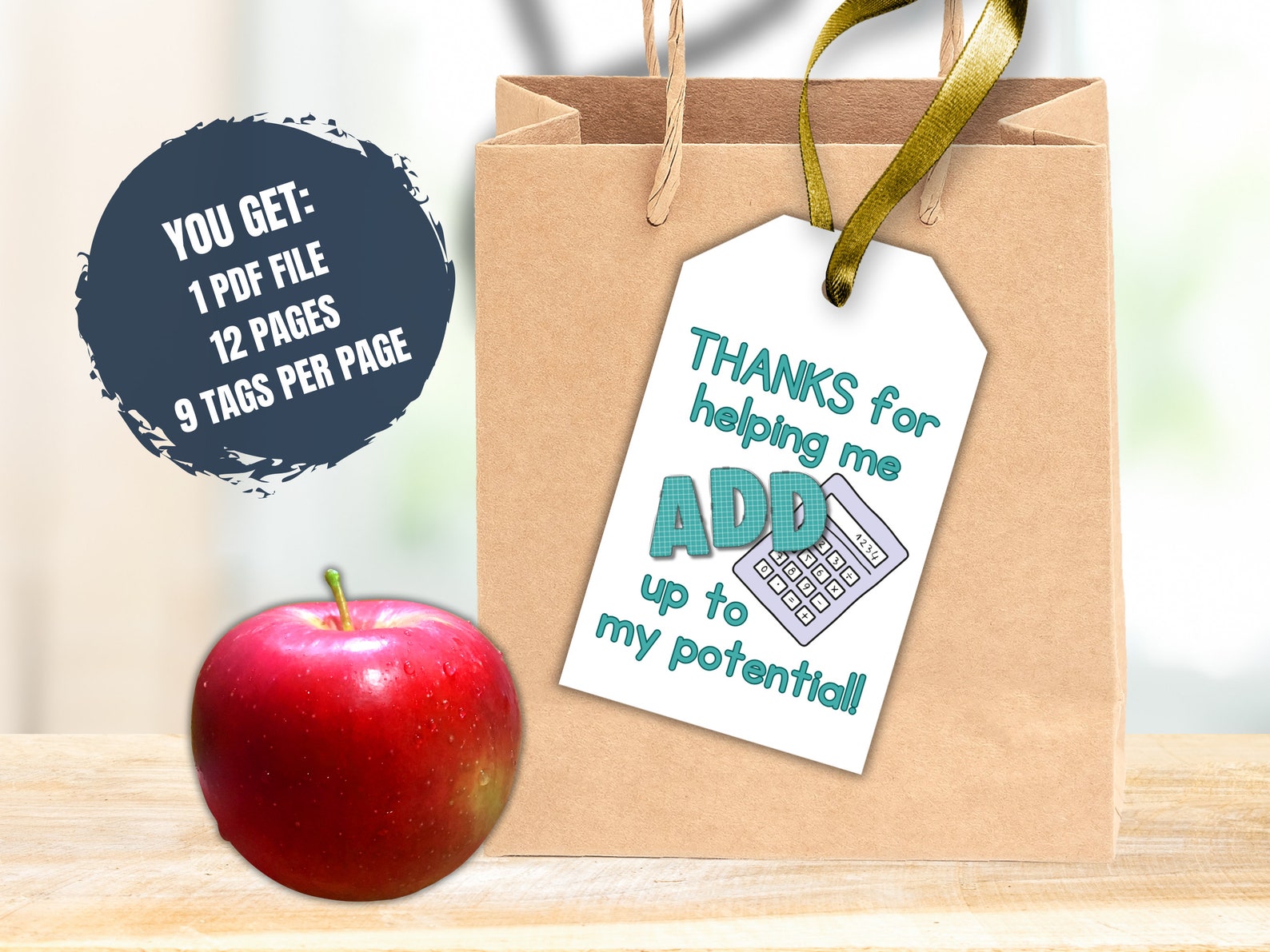 Teacher Gift Tags Bundle of 12, Funny End of School Year Appreciation ...
