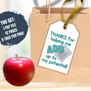 Teacher Gift Tags Bundle of 12, Funny End of School Year Appreciation ...