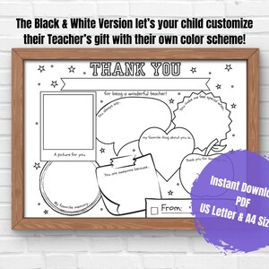 Thank You Teacher Coloring Page, End of Year Teacher Gift, Teacher ...
