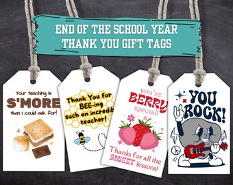 Teacher Gift Tags Bundle of 12, Funny End of School Year Appreciation ...