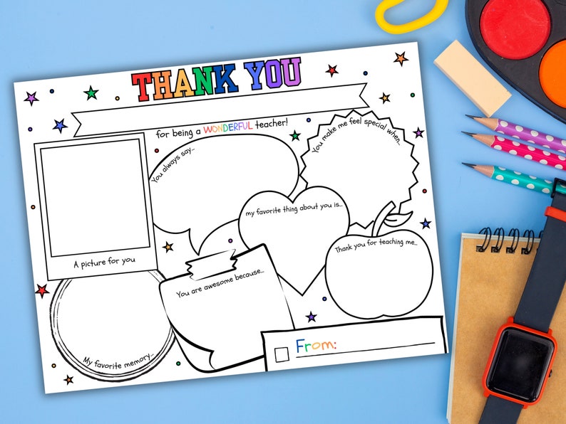 Thank You Teacher Coloring Page, End of Year Teacher Gift, Teacher ...
