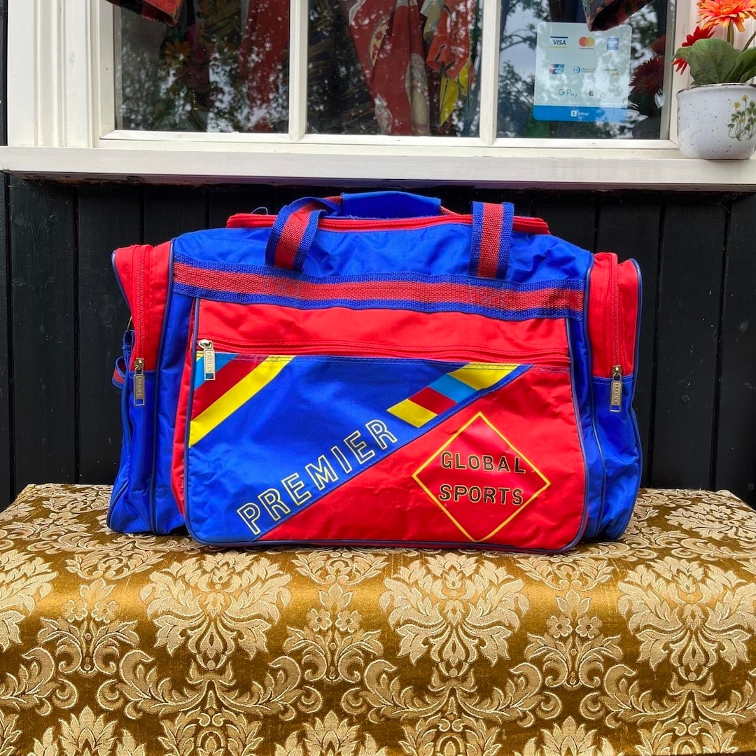 Funky 80s 90s Hold All Luggage Bag Primary Colours Blue Red - Etsy
