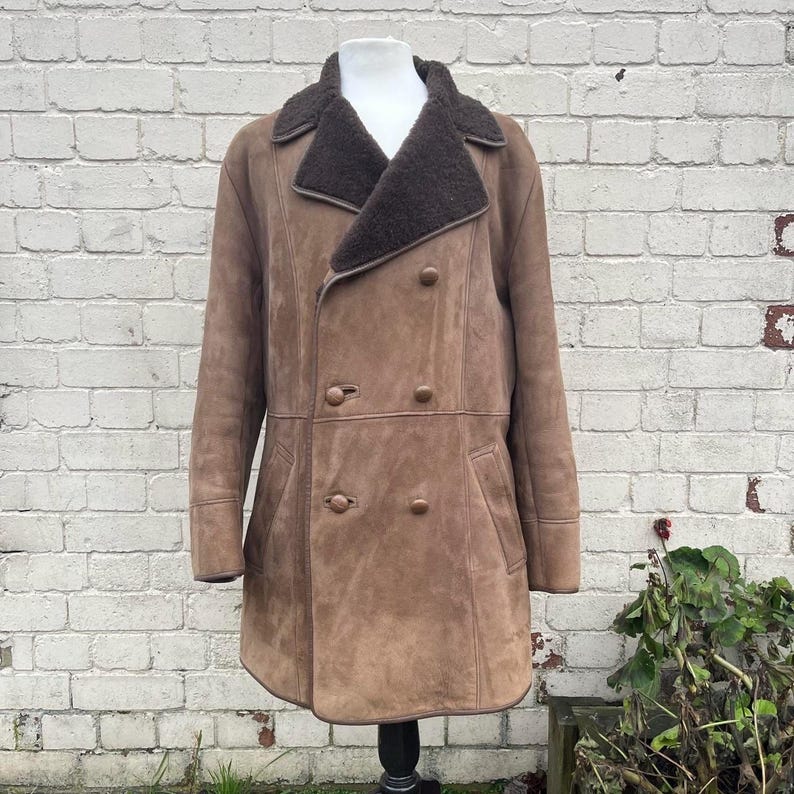 Vintage Sheepskin Coat 70s Shearling Edinburgh Woollen Mill Tan - Etsy