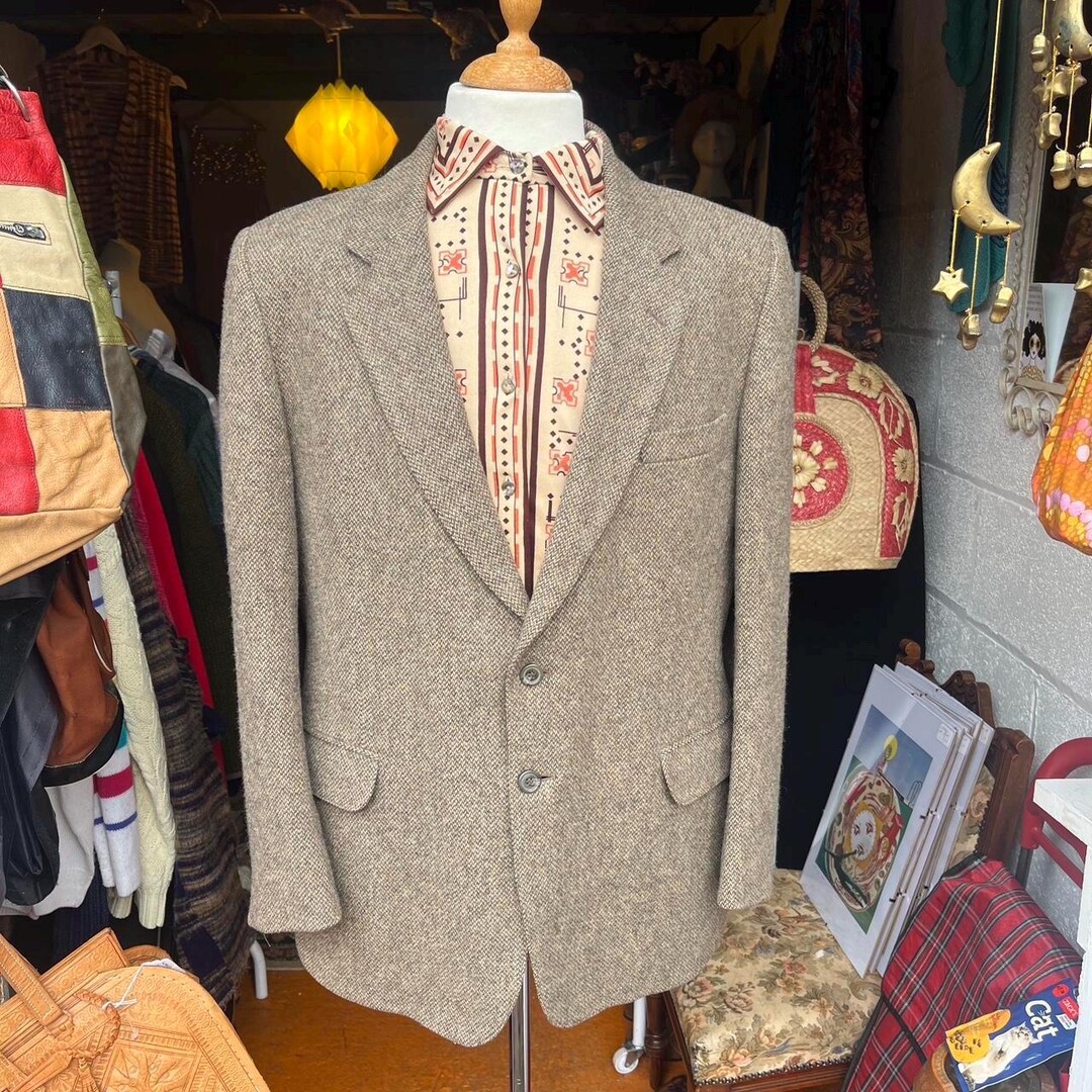 Vintage Wool Tweed Style Blazer Jacket St Michael Size M Oatmeal - Etsy