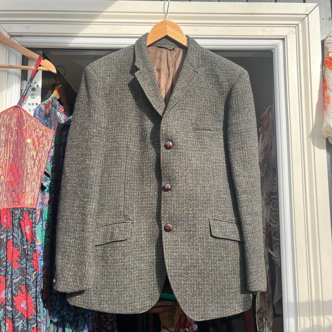 Handwoven Vintage Harris Tweed Blazer Jacket M Wool John Collier - Etsy