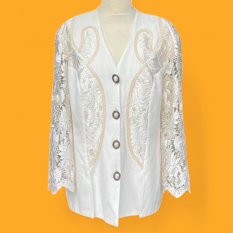 Vintage Blazer Women Cream - Etsy