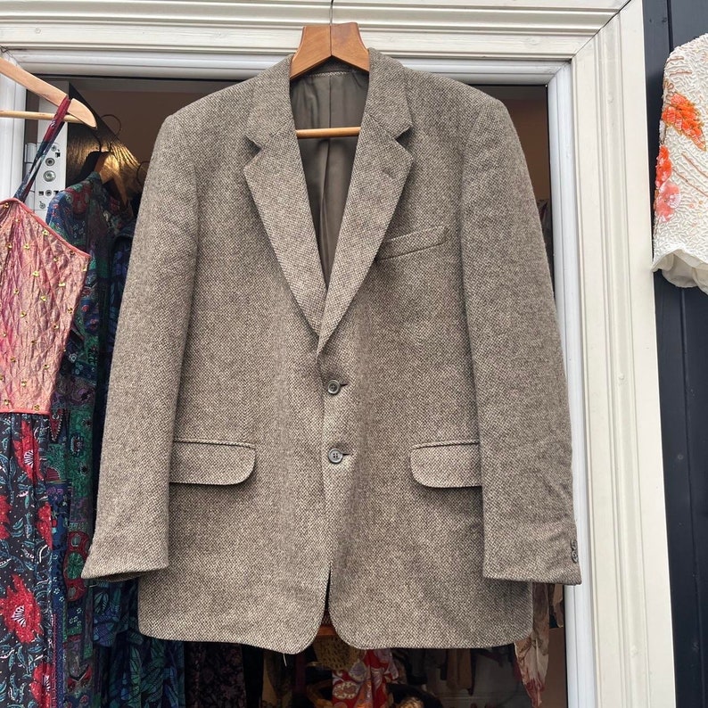 Vintage Wool Tweed Style Blazer Jacket St Michael Size M Oatmeal - Etsy
