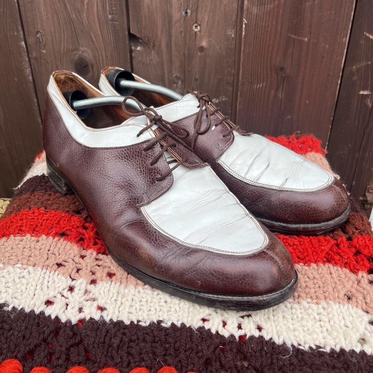 1950s Two Tone Leather Lace up Shoes - Etsy