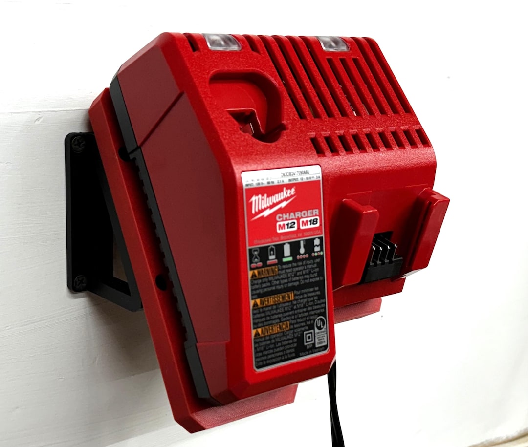 MOUNT for M12-M18 Combo Milwaukee Battery Charger- Wall Holder for ...