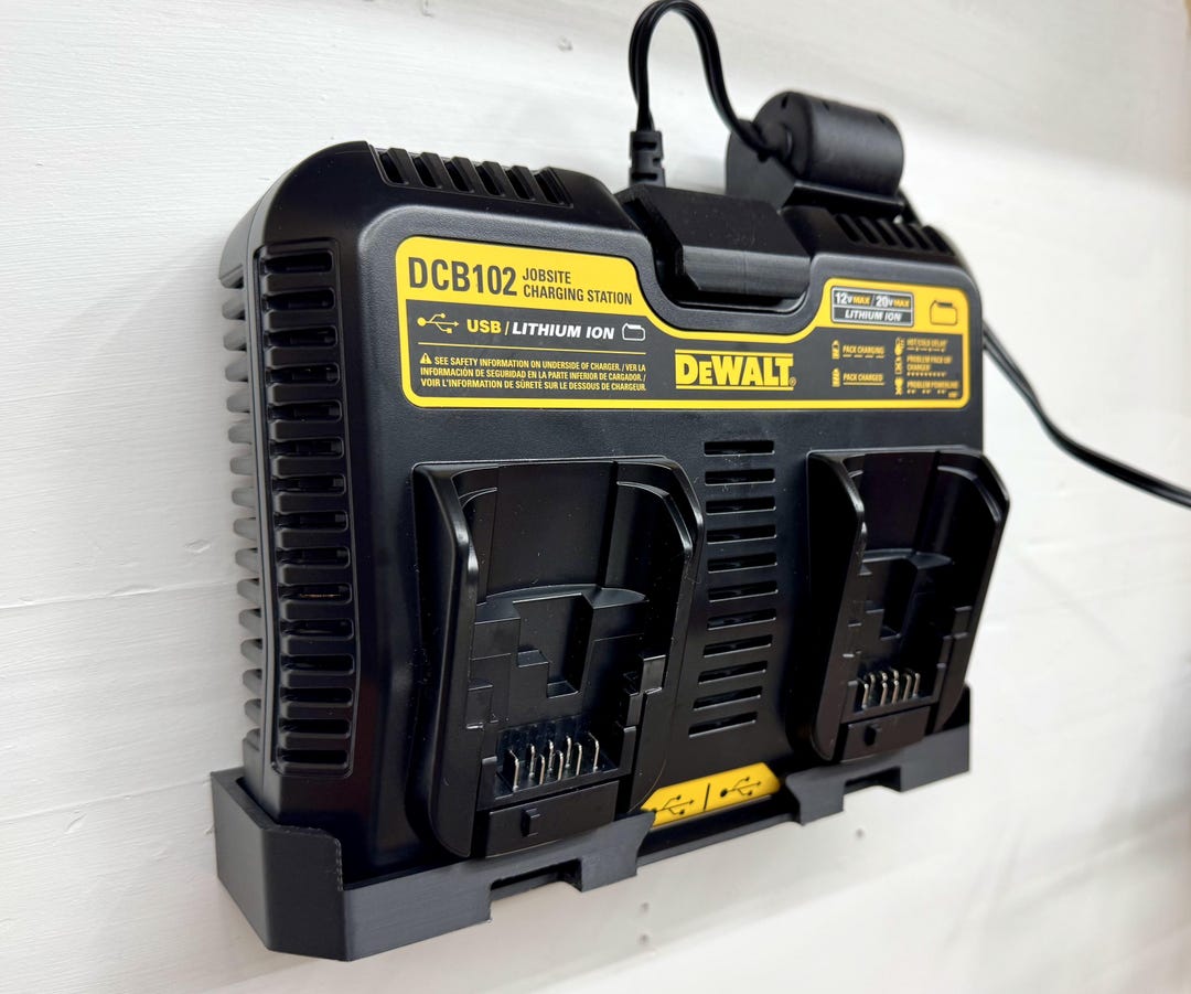 MOUNT for DCB102 Dual Dewalt Battery Charger- Double Dewalt Wall Mount ...