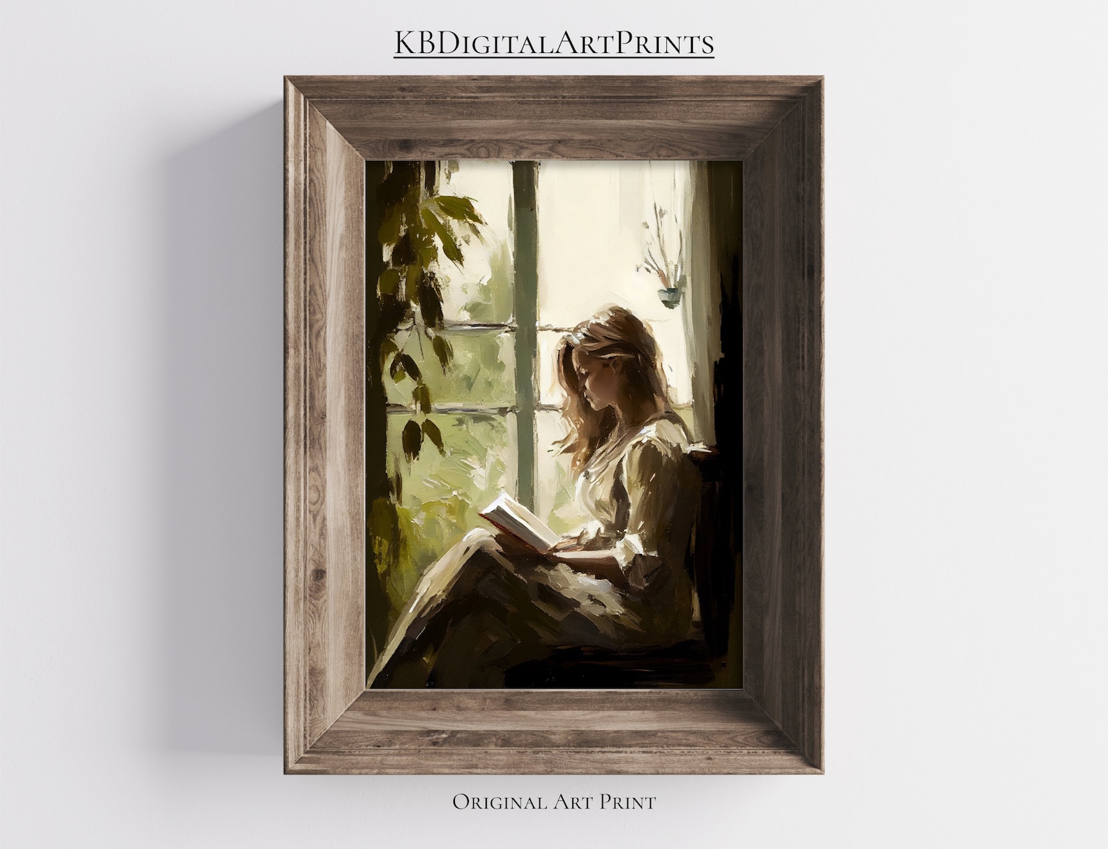 Woman Reading Portrait, Reading Print, Oil Painting Wall Art, Digital ...