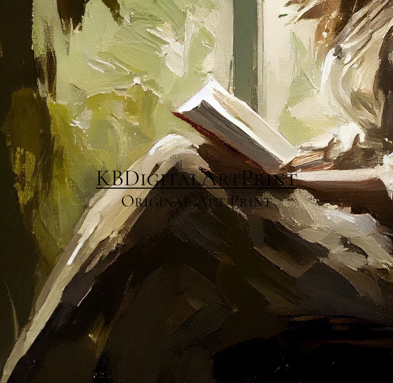 Woman Reading Portrait Reading Print Oil Painting Wall Art - Etsy