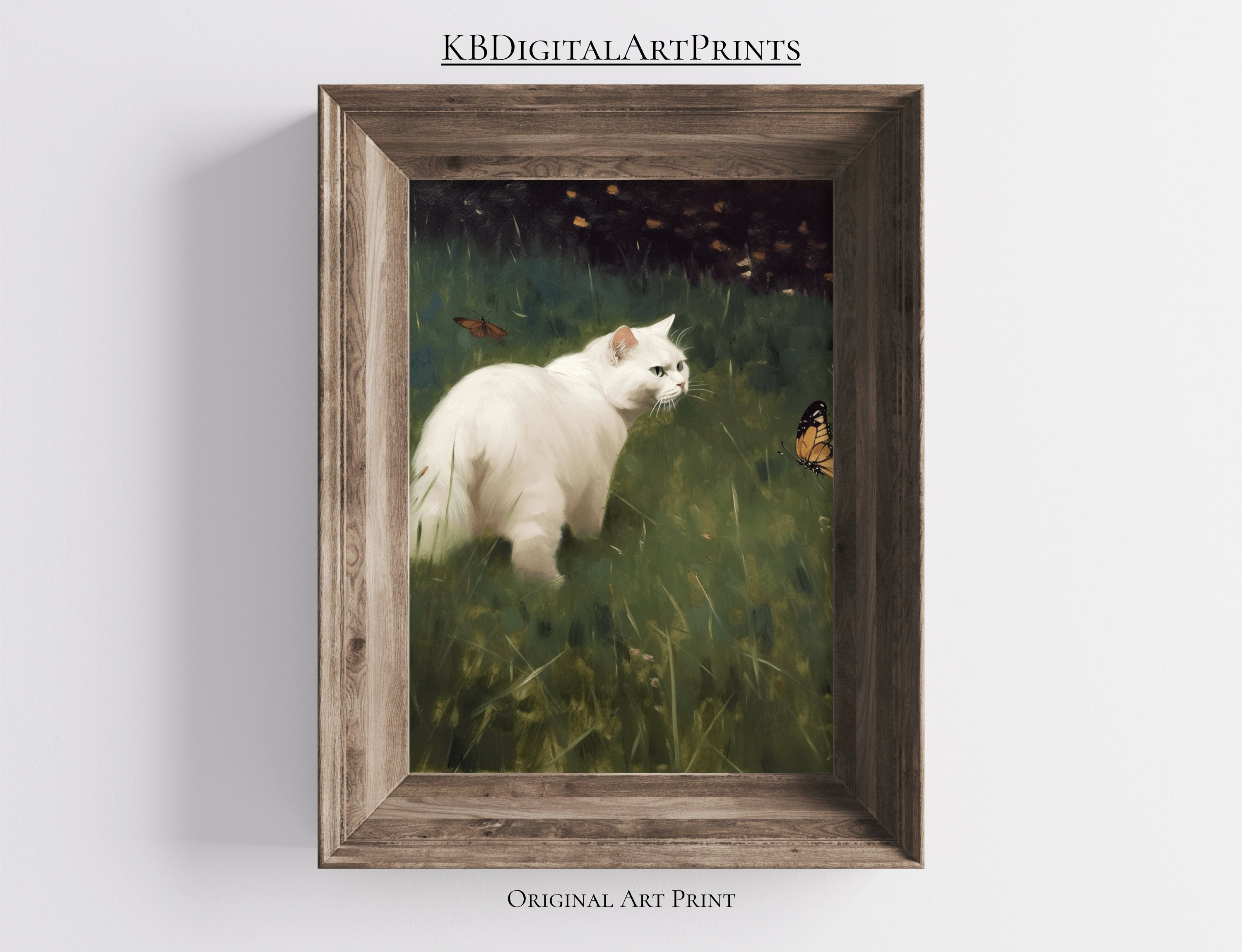 Printable Vintage Cat Nursery Print, Girls Room Decor, Vintage Country ...