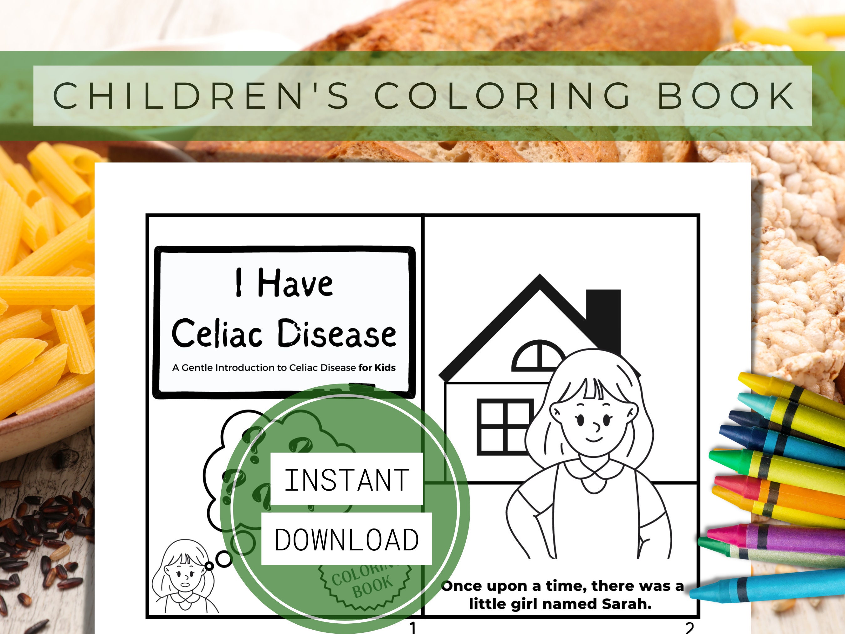 Celiac Disease Information for Kids, Coloring Book for Gluten Free Kids ...
