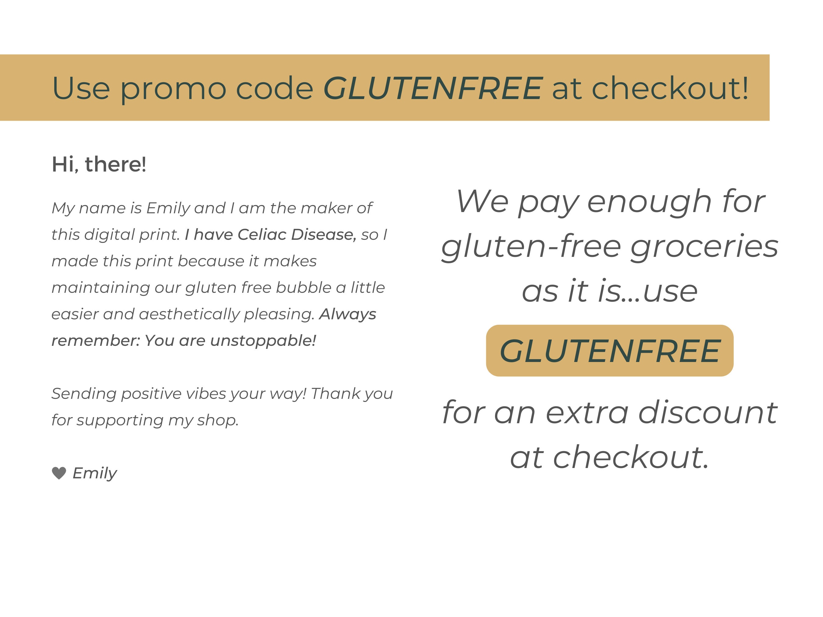Printable Gluten Free Zone Quote for Gluten Intolerance • Celiac ...