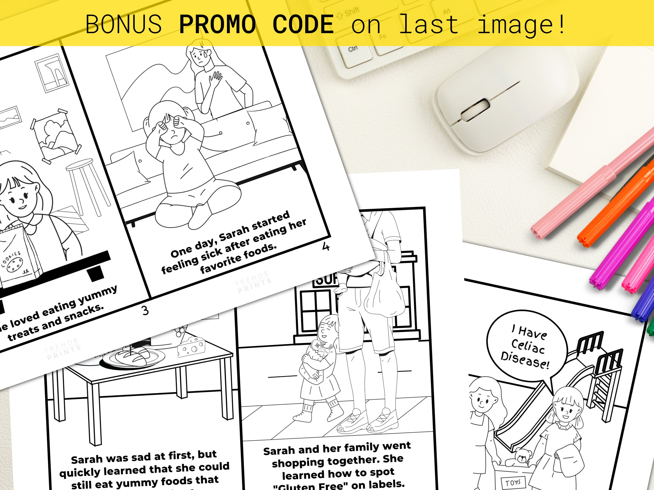 Celiac Disease Information for Kids, Coloring Book for Gluten Free Kids ...