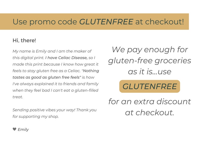Printable Gluten Free Poster • Celiac Disease Awareness for the Kitchen ...
