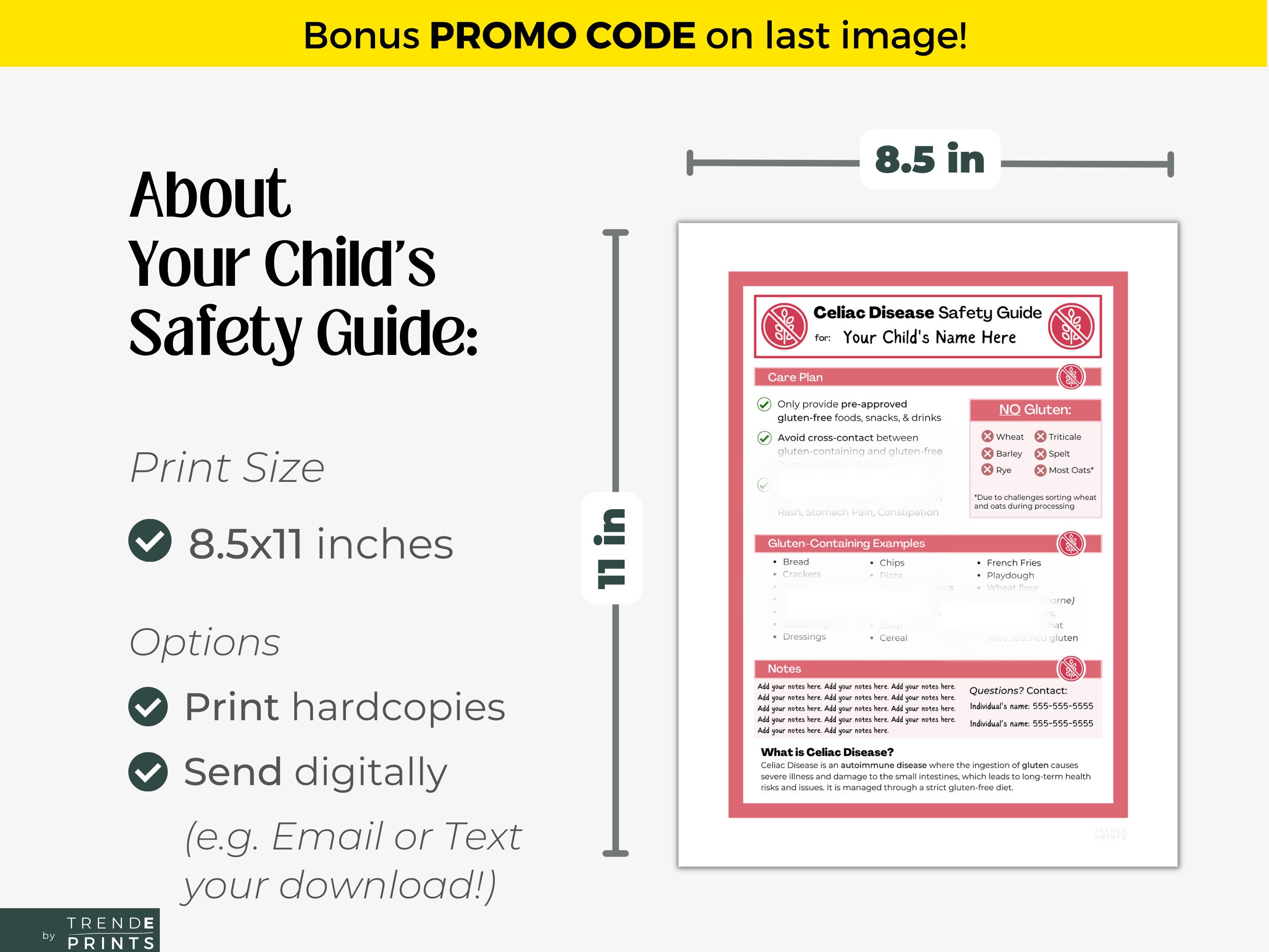 Celiac Disease Information Sheet for Kid, Gluten Free Kid, Gluten Free ...