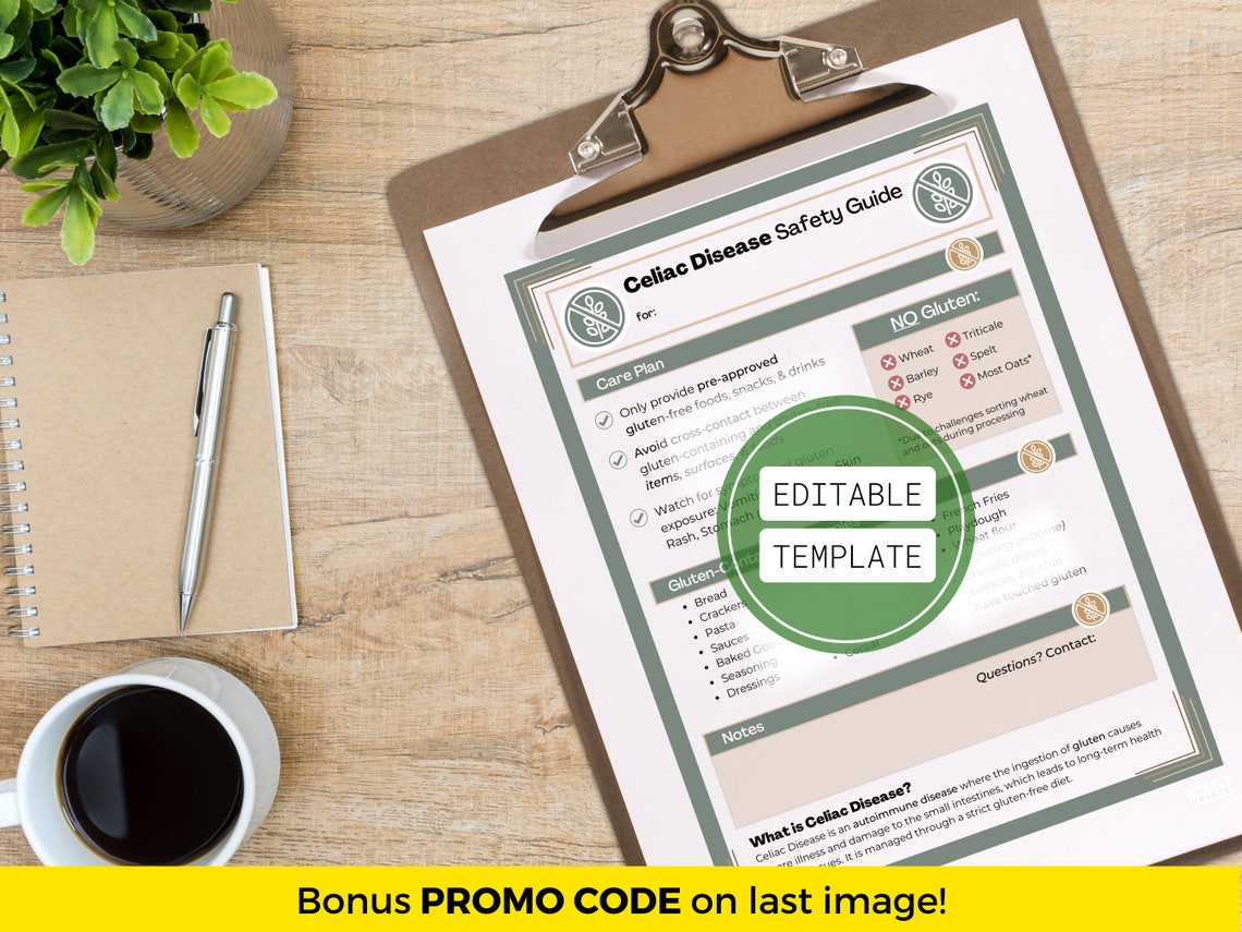 Gluten Free Kid • Celiac Disease Safety Guide Sheet for Kid • Canva ...