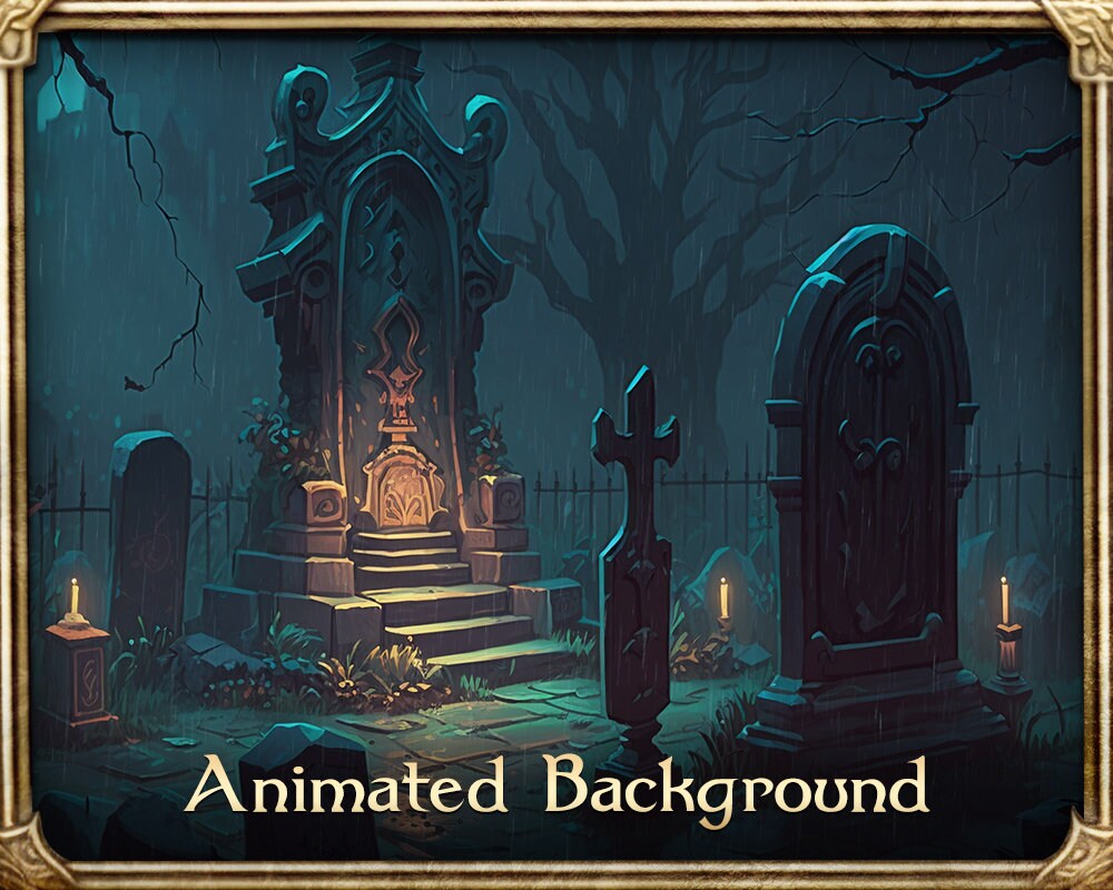 Vtuber Background Animated | Spooky Graveyard | Fantasy Looped Vtuber ...