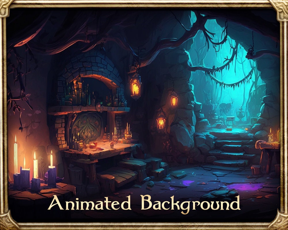 Vtuber Background Animated Cavern Hideout Fantasy Looped Vtuber Twitch ...