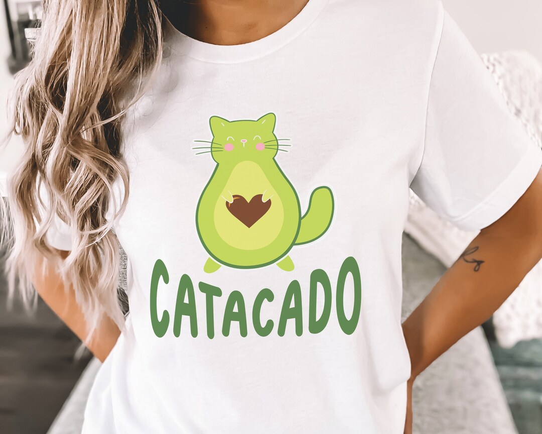 Catacado Shirt, Cute Cat T Shirt, Avocado Shirt, Womens Cat Tshirt, Cat ...