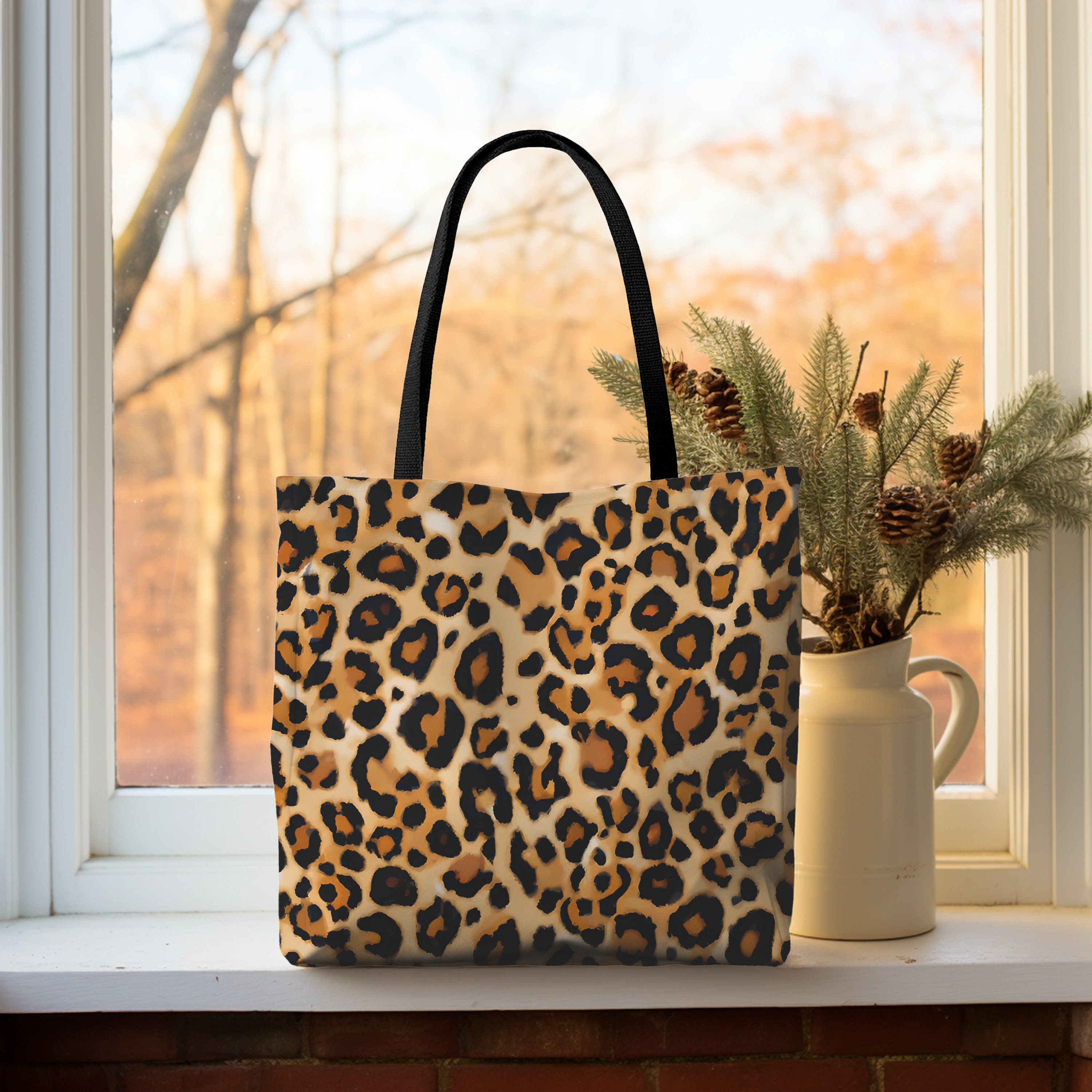 Leopard Tote Bag, Leopard Print Tote, Gift for Leopard Lover, Leopard ...