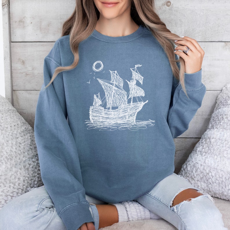 Vintage Ship Shirt, Pirate Ship Shirt, Sailing Ship, Scribble Art, Line Art Gift, Nautical Shirt ...
