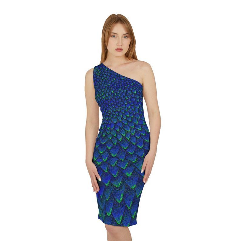 Shoulder Dress (AOP) Blue Dragon Scales - Etsy