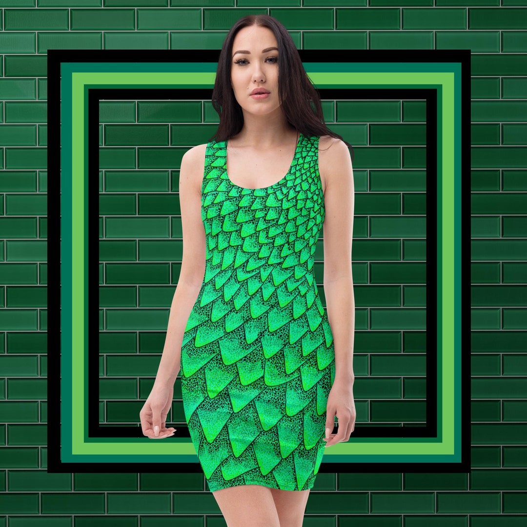 Green Dragon Scales Bodycon Dress - Etsy