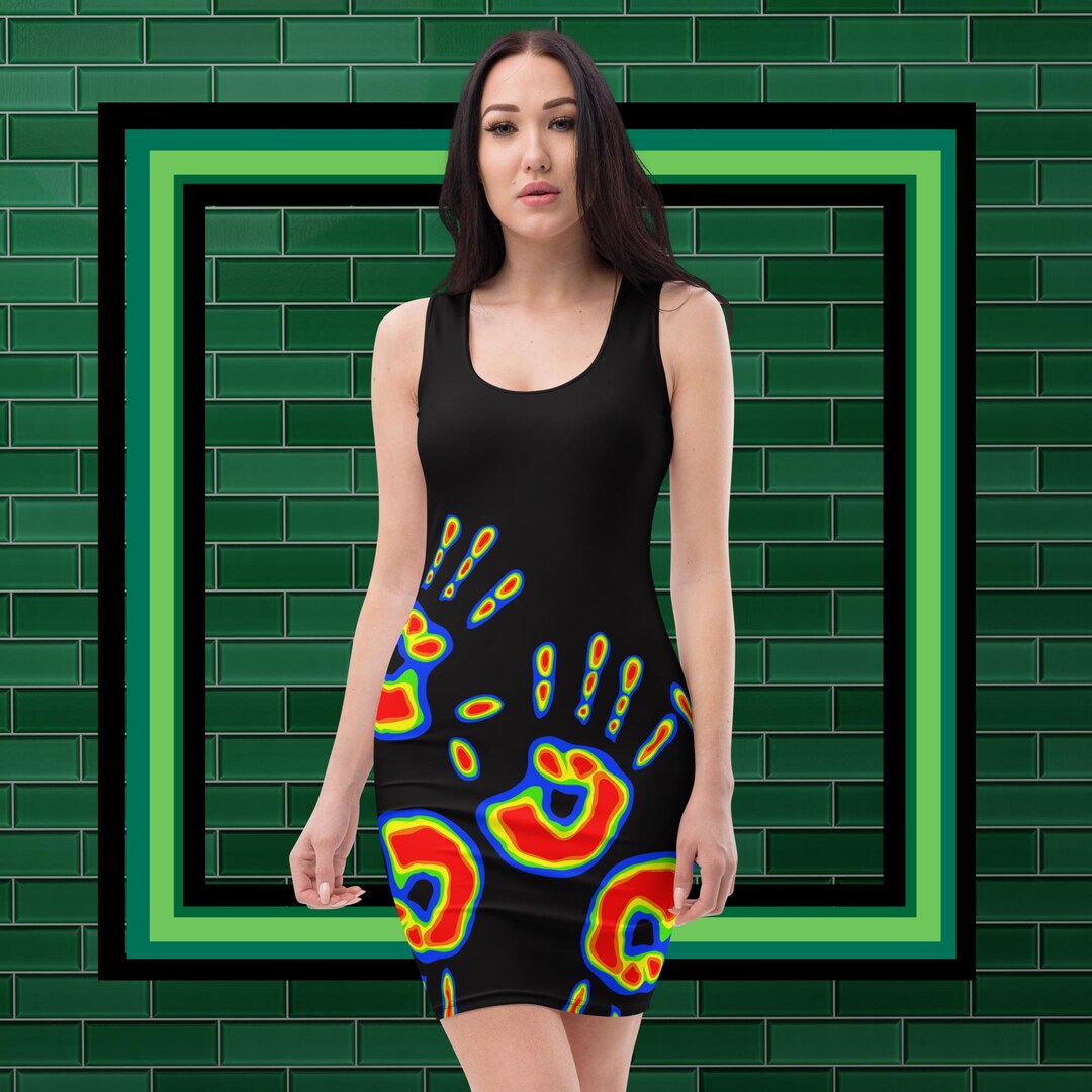 Thermal Handprints Bodycon Dress - Etsy