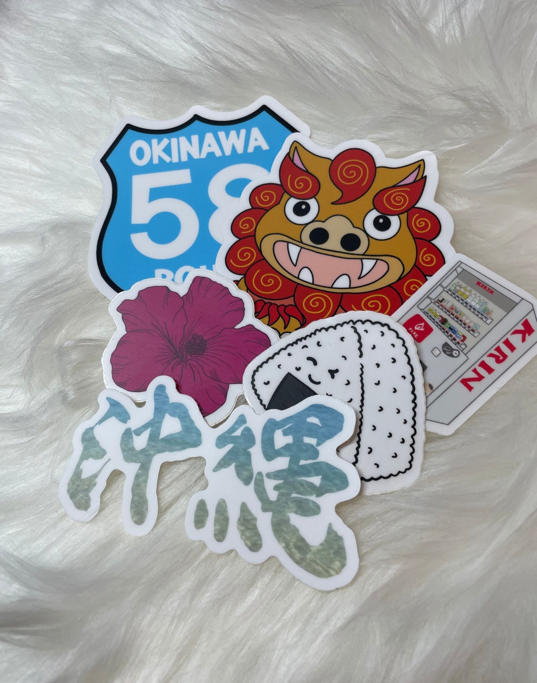 Okinawa Sticker Bundle/shisa/okinawa/vending Machine/onigiri Rice Ball ...