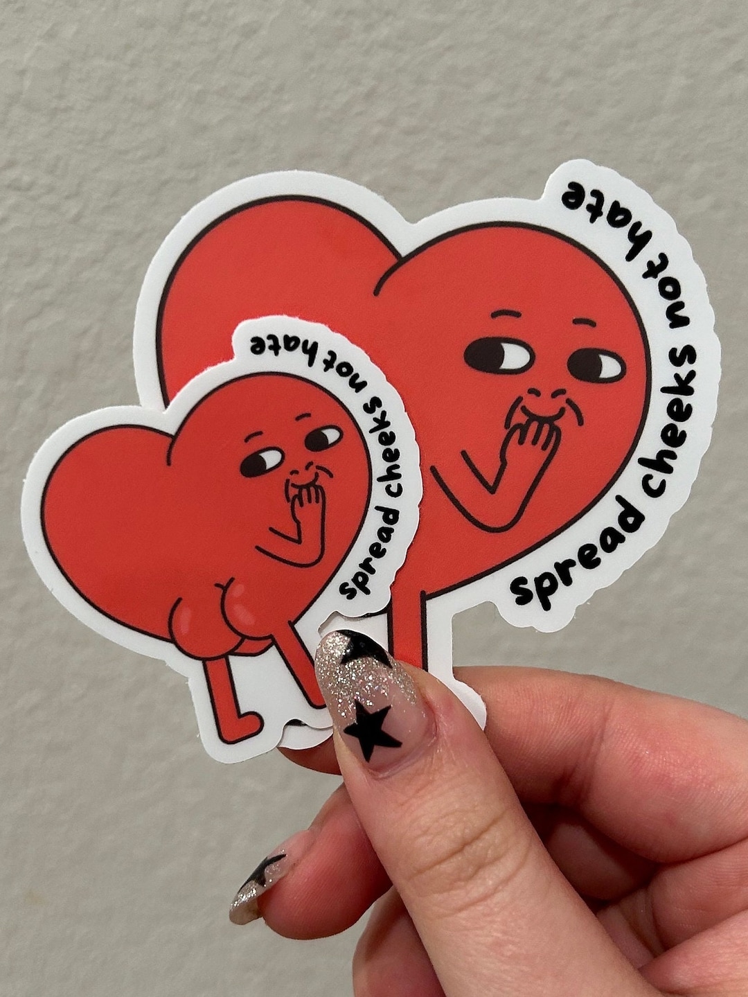 Spread Cheeks Not Hate Sticker, Satire, Valentine’s Day ,cute, Funny ...