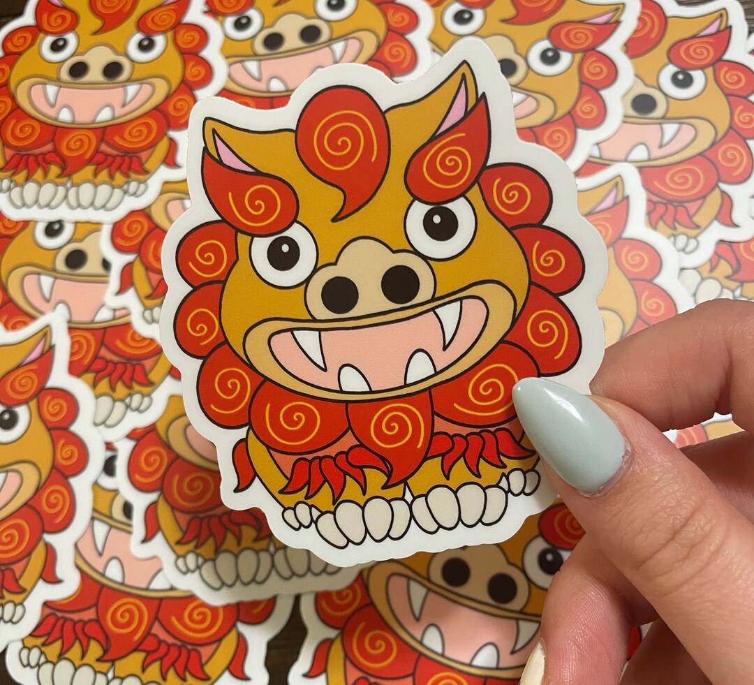 Okinawa Shisa Dog, Japanese Sticker, Tourist, Travel, Waterproof ...